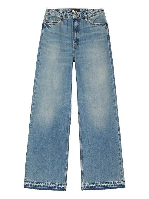 The Kooples Wide-leg Faded Denim Jeans - Medium Blue