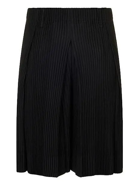 Issey Miyake Homme Plissé Tailored Pleats Pleated Shorts - Black