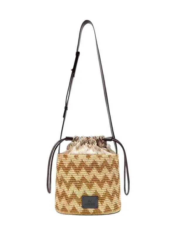 Missoni Zigzag Woven Bucket Bag - Neutrals