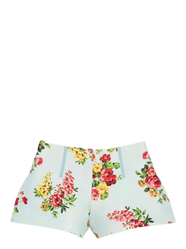 Brandon Maxwell Floral Print Shorts - Blue