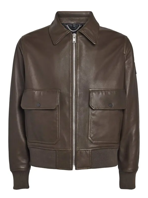 Belstaff Leather Pilot Jacket - Green