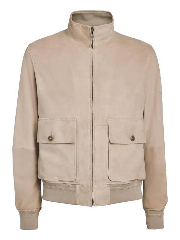Belstaff Seaway Suede Bomber Jacket - Beige
