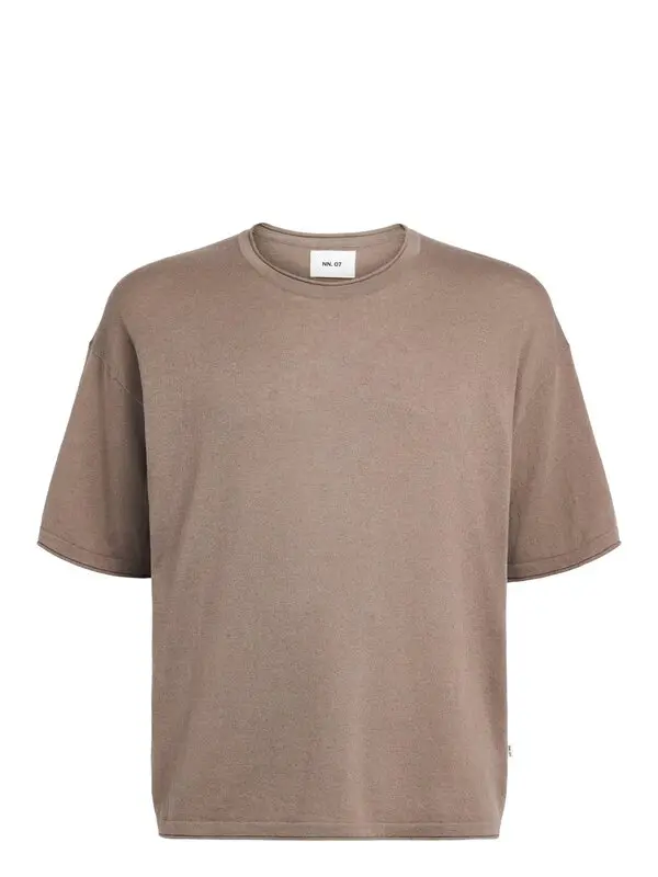 NN.07 Cotton-linen Ryan T-shirt - Brown