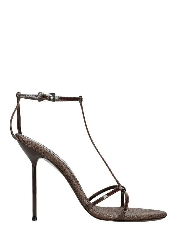 Paris Texas Patent Leather Lidia Stiletto Sandals - Brown