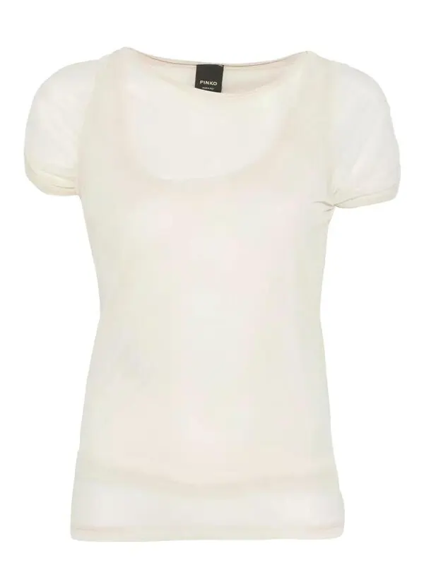 Pinko Layered-effect Short-sleeve T-shirt - Neutrals