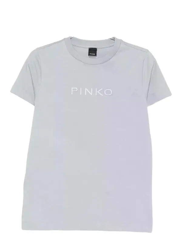 Pinko Logo Embroidered Crewneck T-shirt - Blue