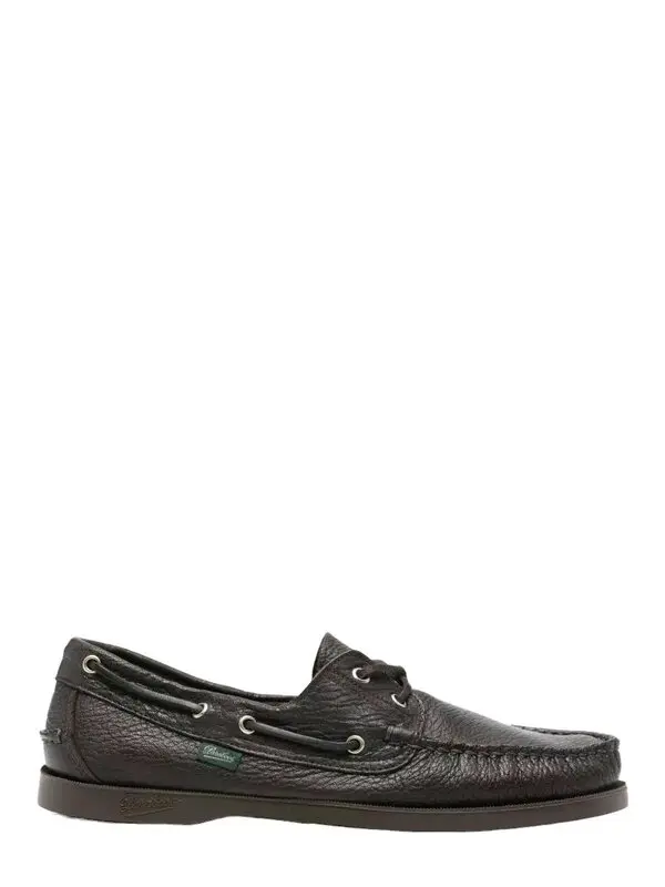 Paraboot Pebbled Leather Boat Shoes - Brown