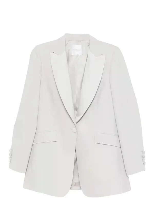 CENERE GB Peak Lapel Single-breasted Blazer - Grey