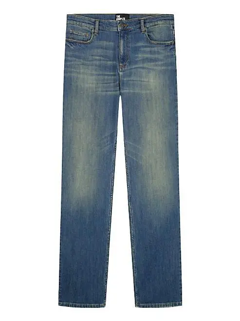 The Kooples Slim-leg Faded-wash Denim Jeans - Medium Blue
