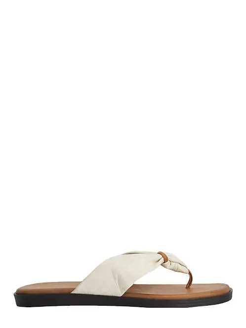 DUNE Leather Sandals With Knotted Strap - Ecru Leather