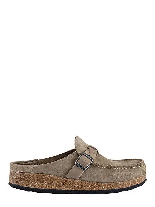 BIRKENSTOCK Buckley Suede Leather Mules - Braided Taupe