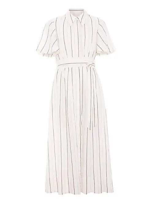PHASE EIGHT Marielle Striped Woven Shirt Dress - White