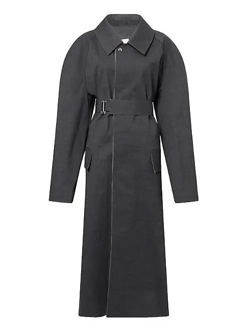 Victoria Beckham X Mackintosh Belted Woven Trench Coat - Charcoal