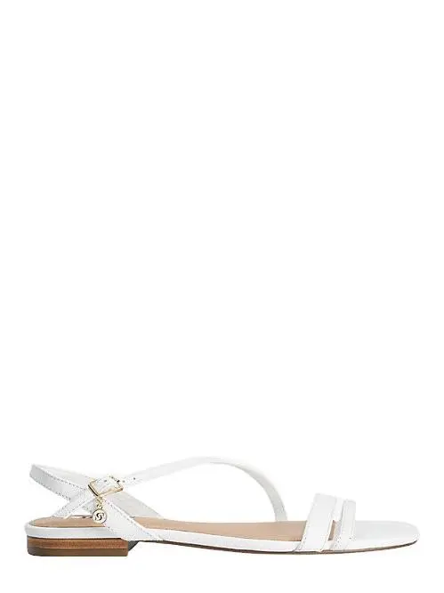 DUNE Levon Leather Sandals - White Leather