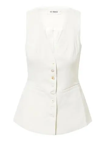 4TH & RECKLESS Elaine Tie Belt Detail Button Waistcoat - Cream