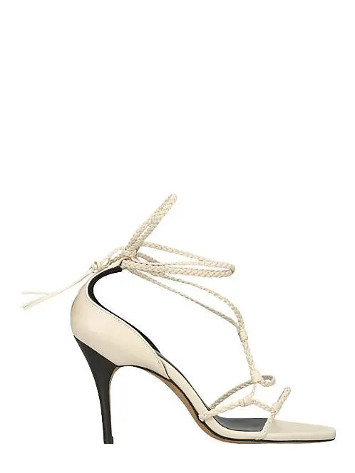 JUDE Atlas Leather Heeled Sandals - White