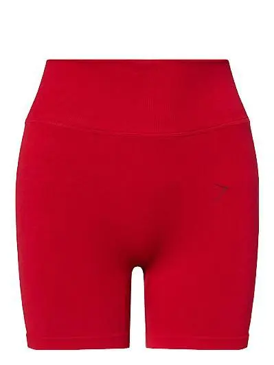 GYMSHARK Seamless Logo Print High-rise Shorts - Gs Carmine Red
