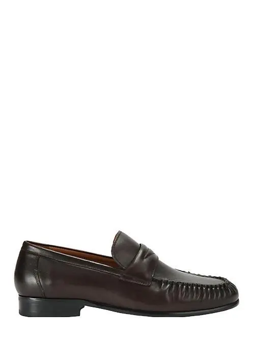 Steve Madden Passage Leather Loafers - Dark Brown