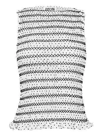 AMY LYNN Smocked Polka Dot Cotton Top - Ivory