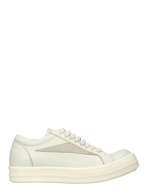 Rick Owens Low Leather Trainers - Cream