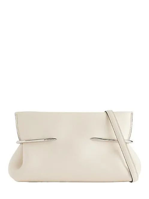 Givenchy Pinch Soft Leather Clutch Bag With Shoulder Strap - Black