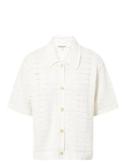 THE COUTURE CLUB Crochet Knit Top - Offwhite
