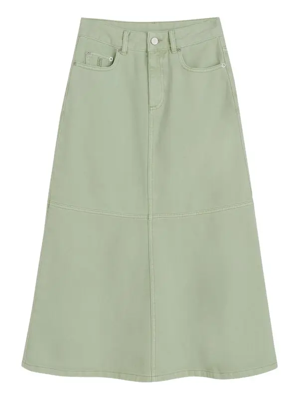 BY MALENE BIRGER Solene A-line Denim Midi Skirt - Seacrest