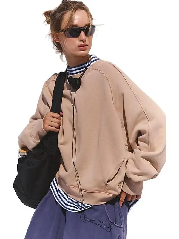 Free People Trackline Crew Top - Sandy
