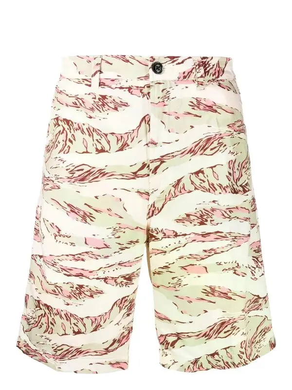 DIESEL® Camouflage Print Cotton Blend Shorts - Neutrals