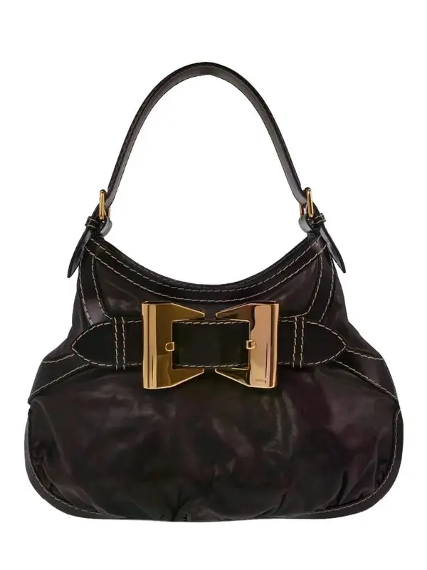 Gucci Buckle-detail Leather Handbag - Brown