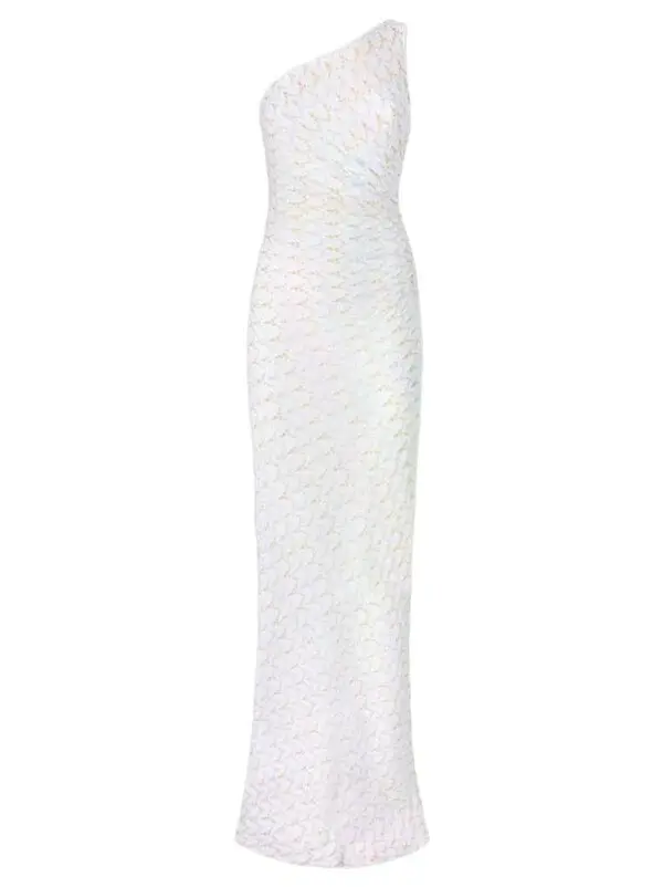 Missoni One-shoulder Ruched Maxi Dress - White