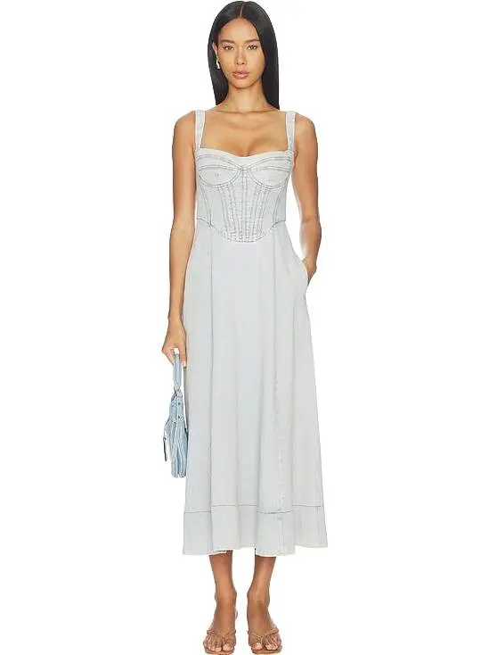 Bardot Lilah Denim Midi Dress - Blue
