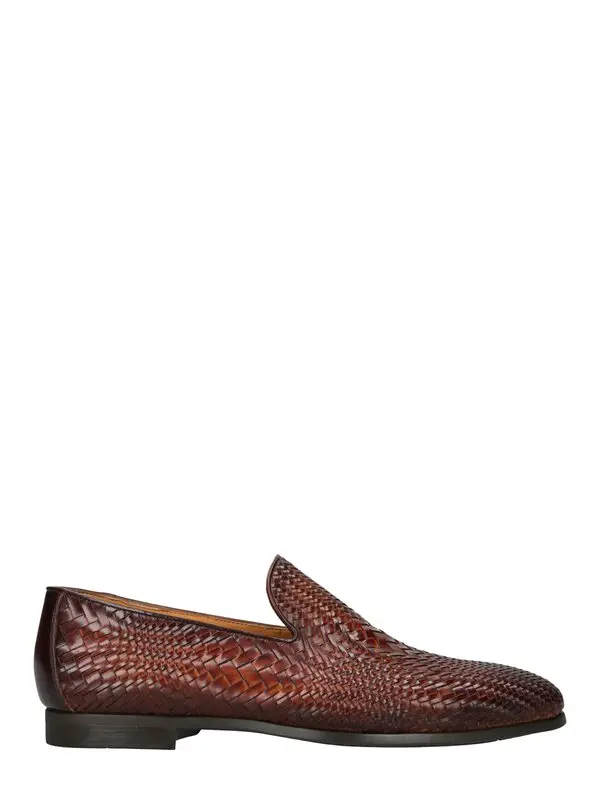 Magnanni Aston Woven Leather Loafers - Beige