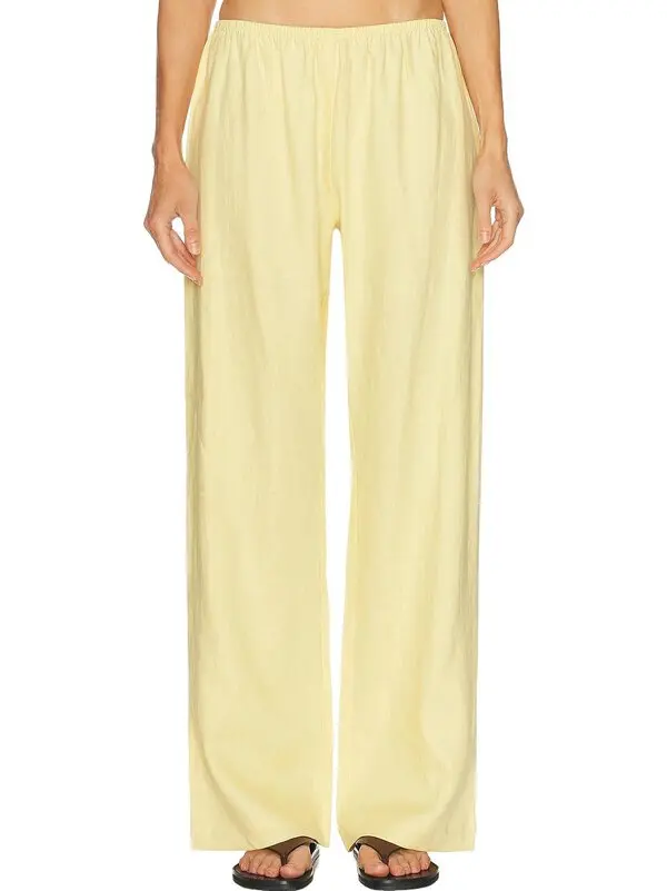 Donni. The Linen Simple Pant - Butter