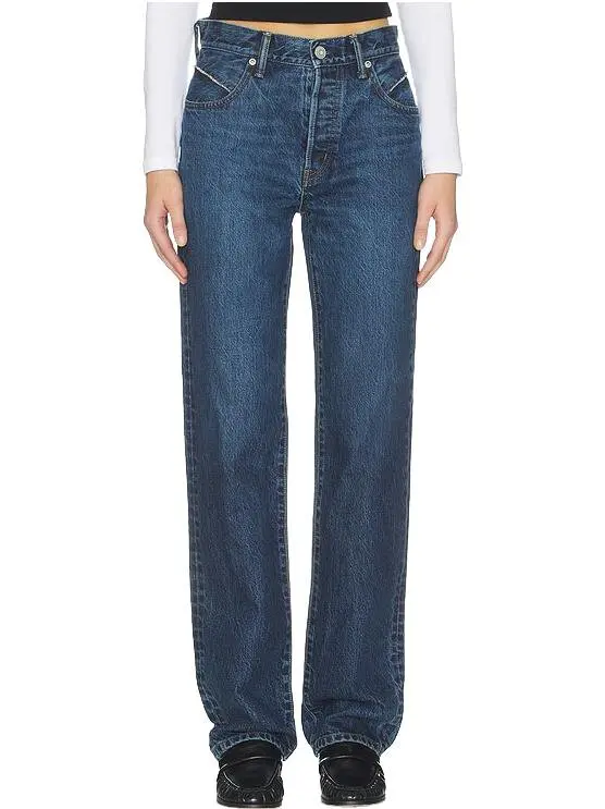 Moussy Vintage Lara Western Straight Leg Jeans - Blue