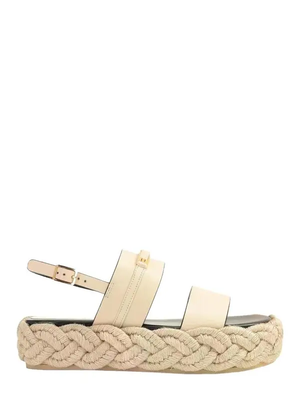 SERGIO ROSSI Platform Sandals With Gold-tone Hardware - Neutrals
