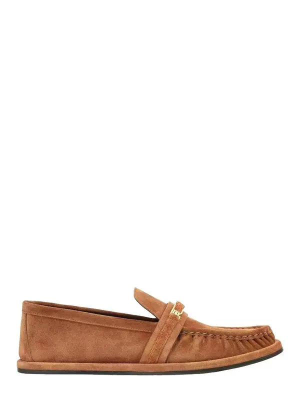 SERGIO ROSSI Logo Plaque Loafers - Brown