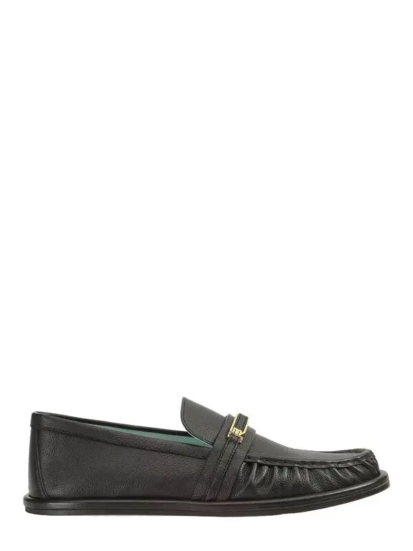 SERGIO ROSSI Bitt Logo-plaque Loafers - Black