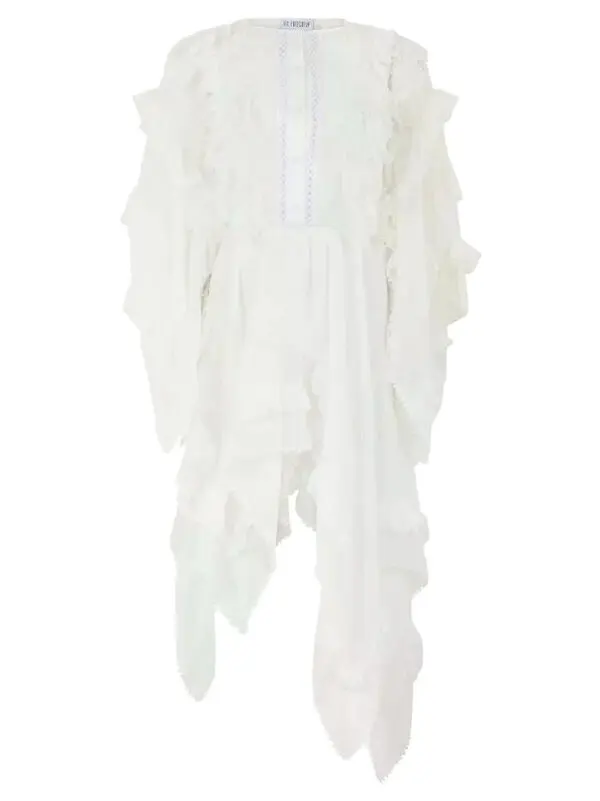LES FILLES D'EVA Asymmetrical Ruffled Dress - White