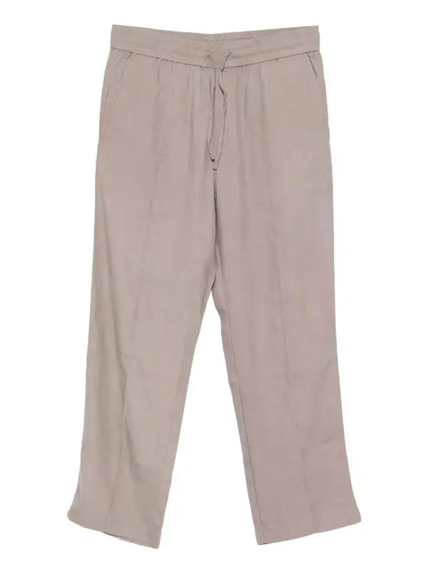 Hugo Drawstring Trousers With Pressed Crease - Neutrals