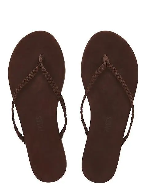 Tkees Lily Braid Thong Sandal - Brown