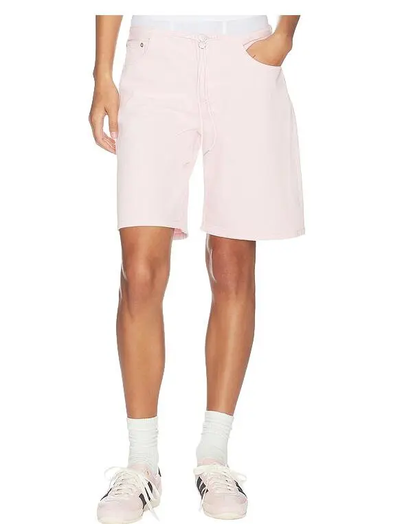 Still Here Mid Rise Drawstring Shorts - Pink