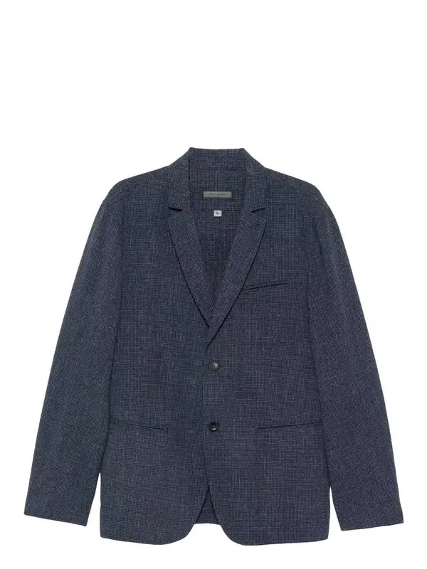 John Varvatos Check-pattern Notched-lapel Jacket - Blue