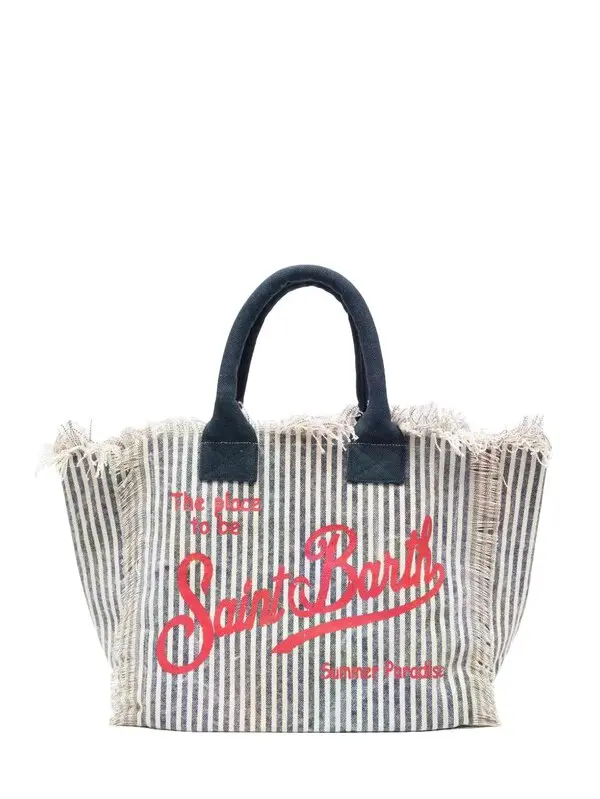 MC2 SAINT BARTH Vanity Striped Beach Bag - Blue