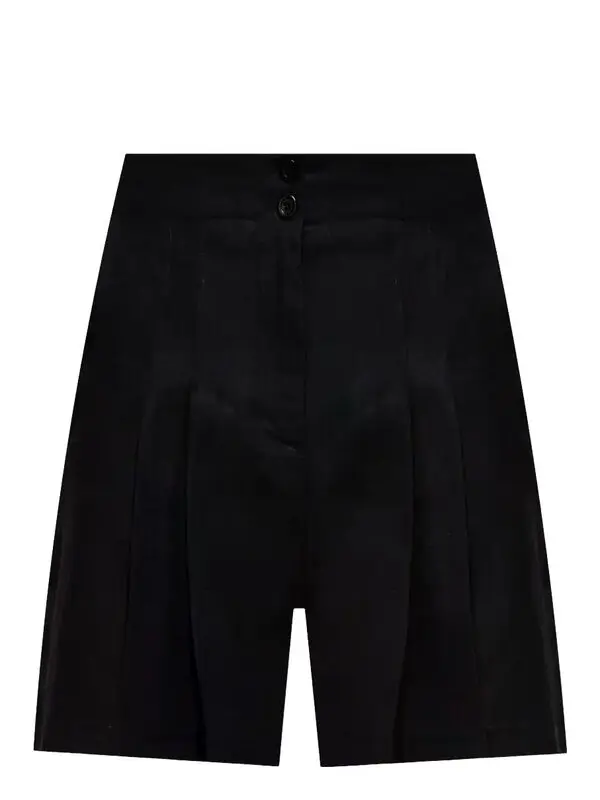 TWINSET Pleated High-waisted Shorts - Black