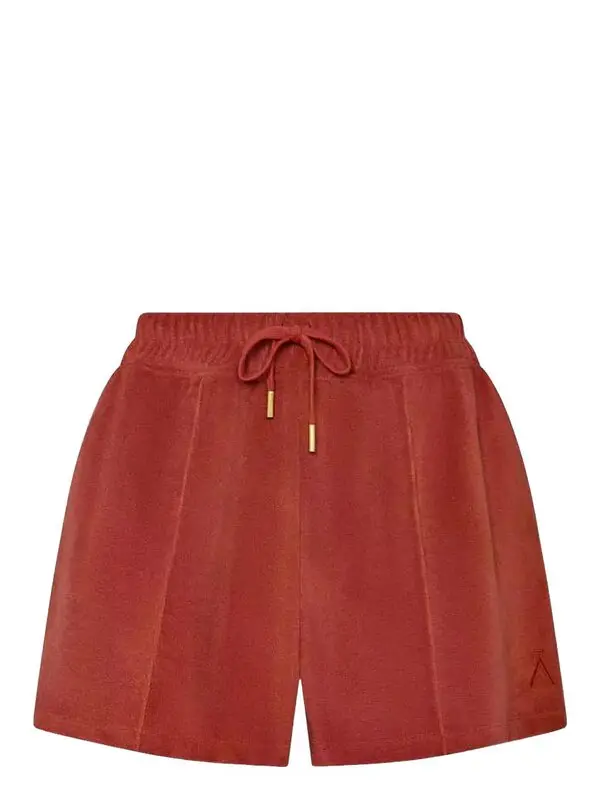 AMAN Terry Cloth Drawstring Shorts - Red