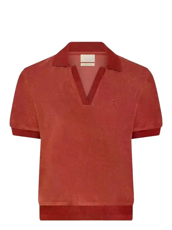 AMAN Terry V-neck Sweater - Red