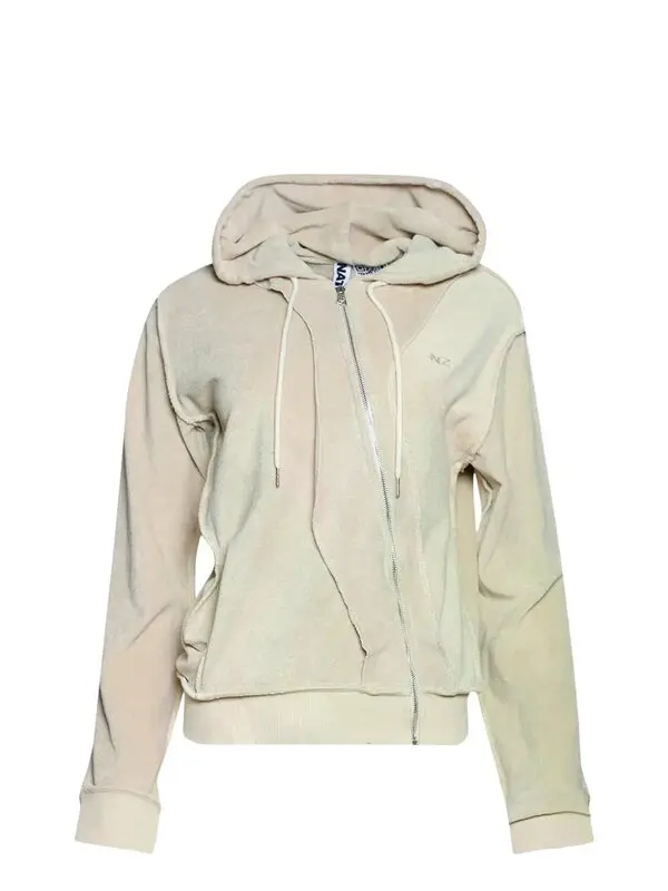 Natasha Zinko Asymmetric Zip Hoodie - Neutrals