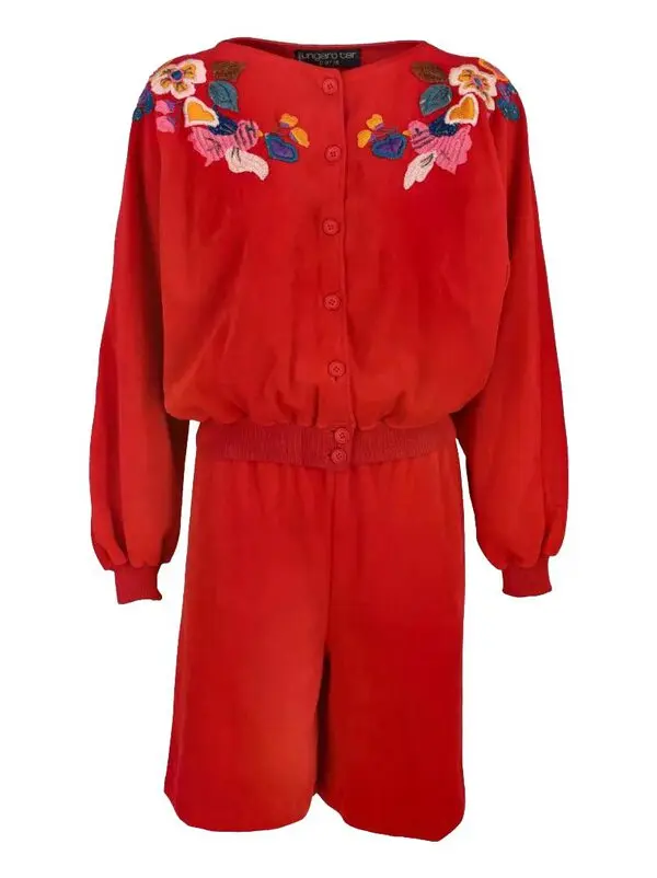 Emanuel Ungaro Embroidered Jacket And Shorts Set - Red