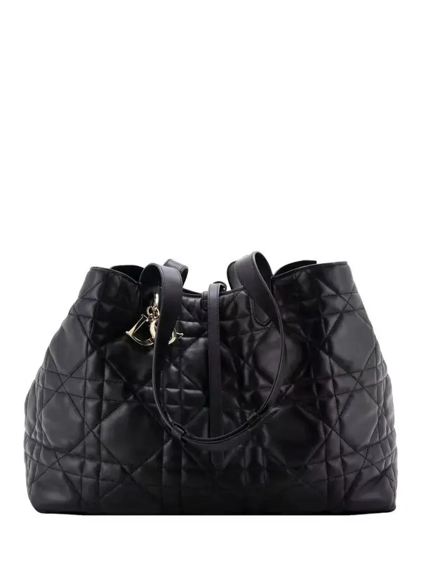 Dior Macrocannage Quilted Calfskin Tote Bag - Black